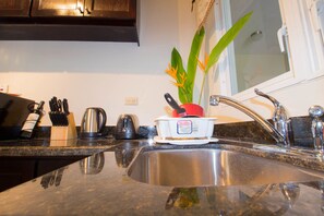 Apartamento de Luxo, 1 quarto, Vista para a cidade | Cozinha privada | Um frigorífico/congelador grande, um micro-ondas, um forno 