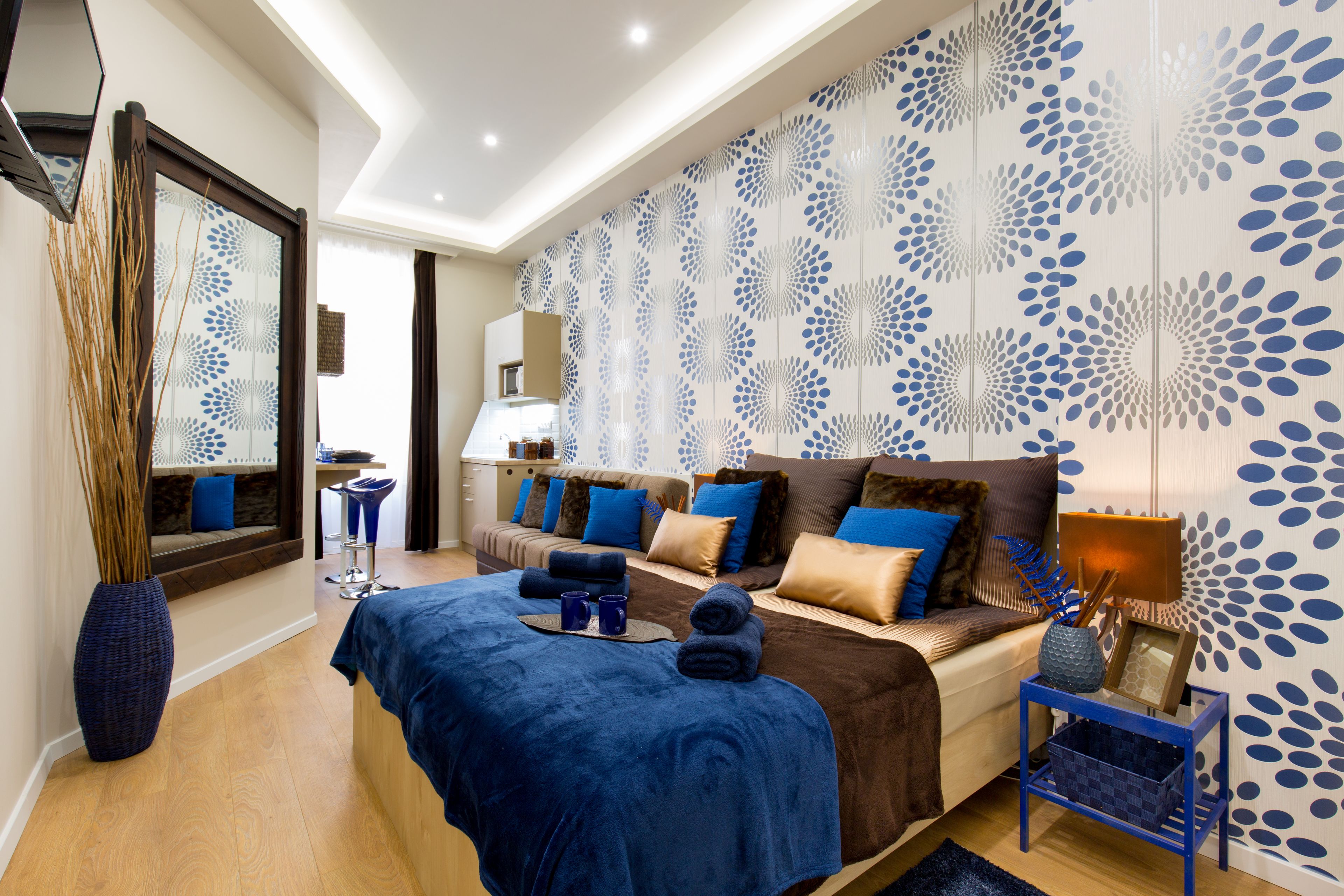 Estúdio design | Quartos à prova de som, ferros/tábuas de passar roupa, Wi-Fi de cortesia