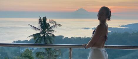 Apartamento grand, 2 quartos, vista para o oceano | Terraço/pátio