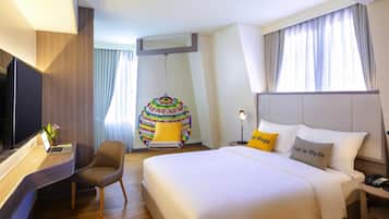 1 quarto, roupas de cama premium, cofres nos quartos, escrivaninha