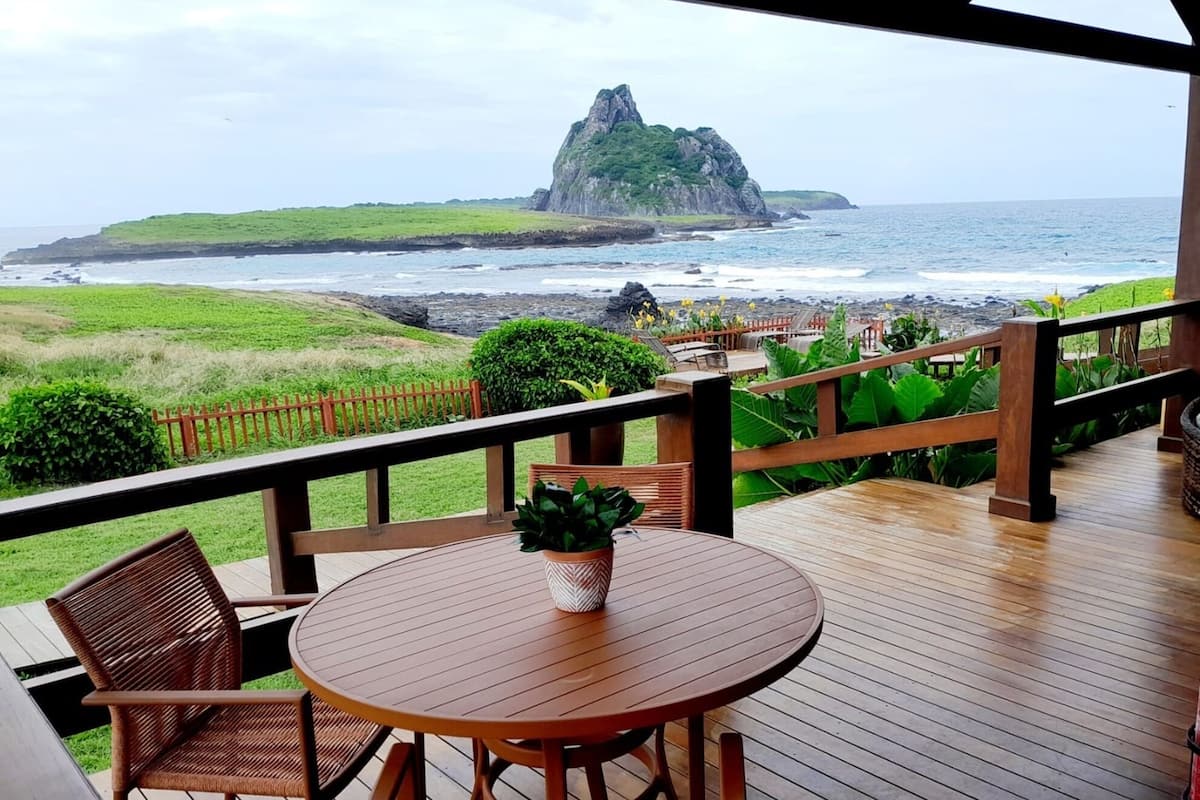 Quarto Duplo, casa de banho anexa, vista para o mar | Terraço/pátio interior