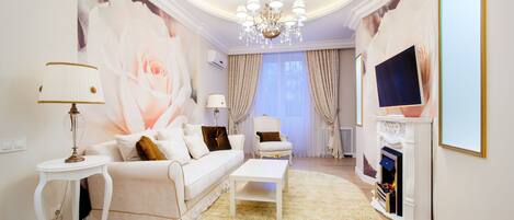 Apartamento Elite, 2 quartos | Quartos insonorizados, ferro/tábua de engomar, internet com fios grátis