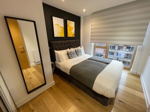 Apartamento Básico, 2 quartos, acessível (2New) | Roupa de alta qualidade, quartos insonorizados, ferro/tábua de engomar 