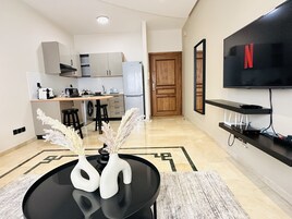 Penthouse Executiva, 1 quarto, kitchenette | Sala de estar