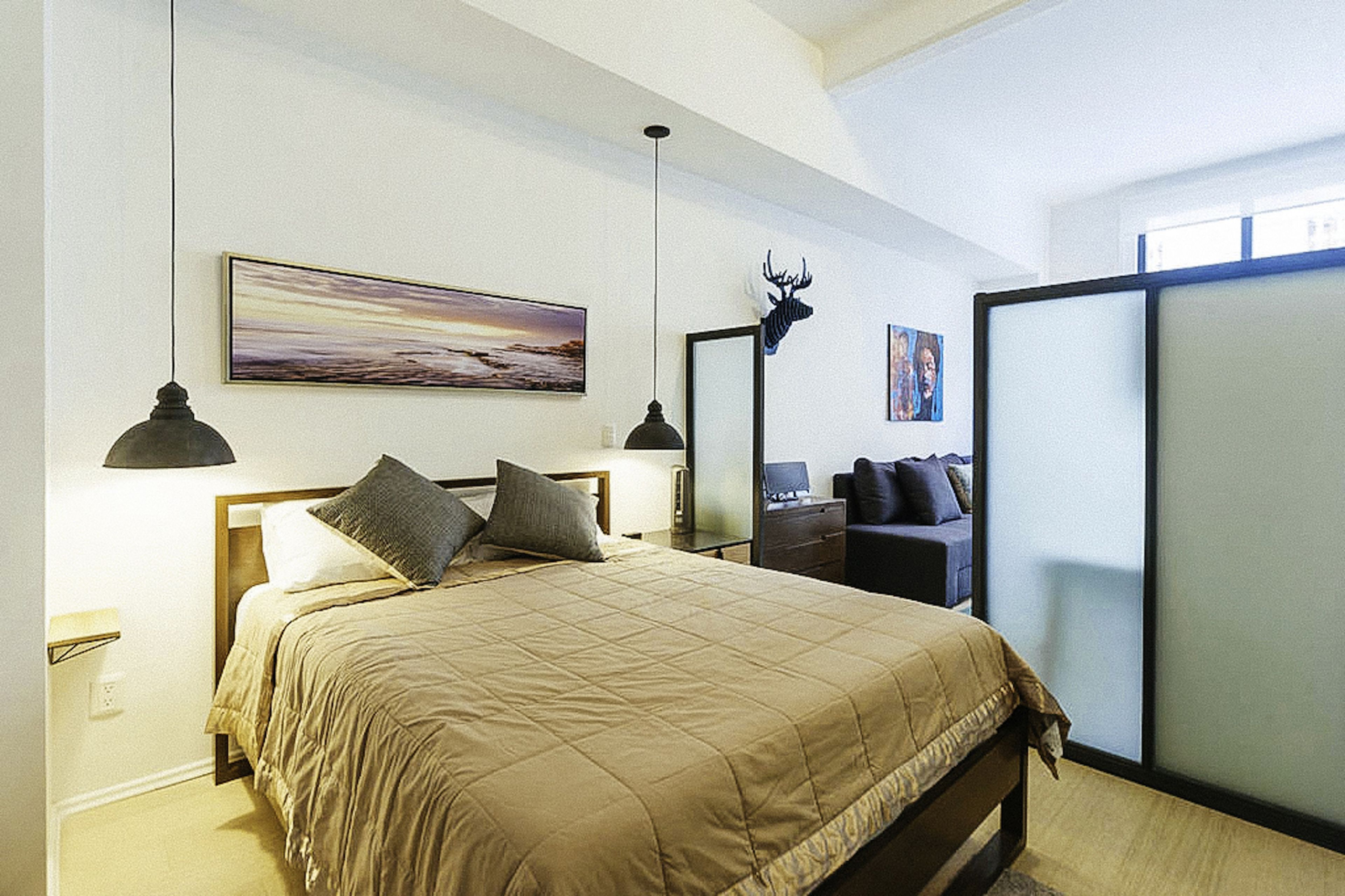 Loft Familiar, 1 cama queen-size e sofá-cama, cozinha | 1 quarto, lençóis de algodão egípcio, camas de colchão pillowtop 