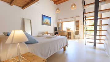 Dúplex, terraço (Es Vedra) | 1 quarto, ferro/tábua de engomar, Wi-fi grátis, roupa de cama fornecida