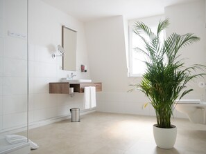Apartamento Familiar, 1 quarto, não fumadores, varanda | Casa de banho | Um polibã, artigos de higiene pessoal grátis, um secador de cabelo 