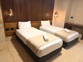 Quarto Standard, 2 camas individuais | Roupa hipoalergénica, edredões de penas, camas de colchão viscoelástico 