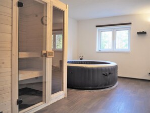 Sauna seca, massagens