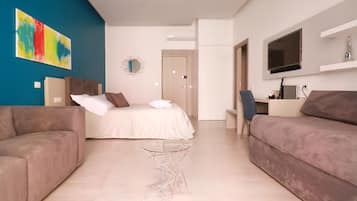 Suite Cidade, não fumadores, Vista para a cidade | Roupa de alta qualidade, edredões de penas, cofre no quarto