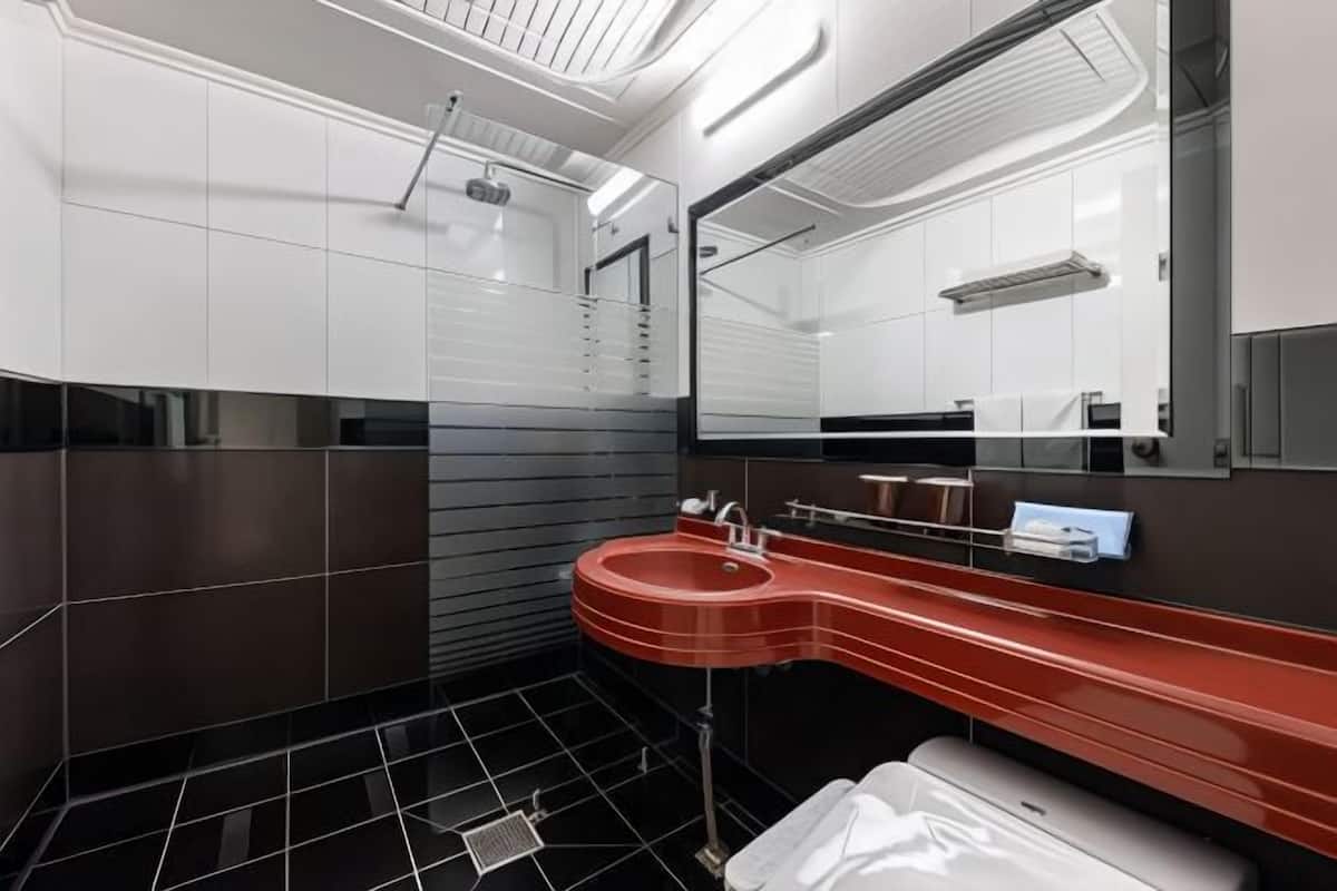 Casa de banho | Um secador de cabelo, chinelos, toalhas fornecidas