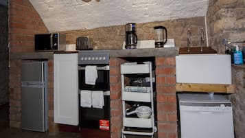 Apartamento, 1 quarto | Cozinha privada | Um frigorífico, um micro-ondas, um forno, uma placa de cozinha