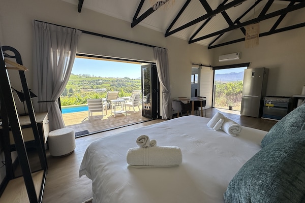 Villa de Luxo, 1 cama king-size, vista para as vinhas, junto à encosta | Lençóis de algodão egípcio, roupa de alta qualidade