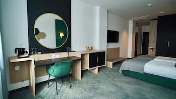 Quarto casal ou duplo superior | Frigobar, cofres nos quartos, escrivaninha, Wi-Fi de cortesia