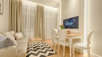 Apartamento, varanda | 1 quarto, roupa de alta qualidade, quartos insonorizados