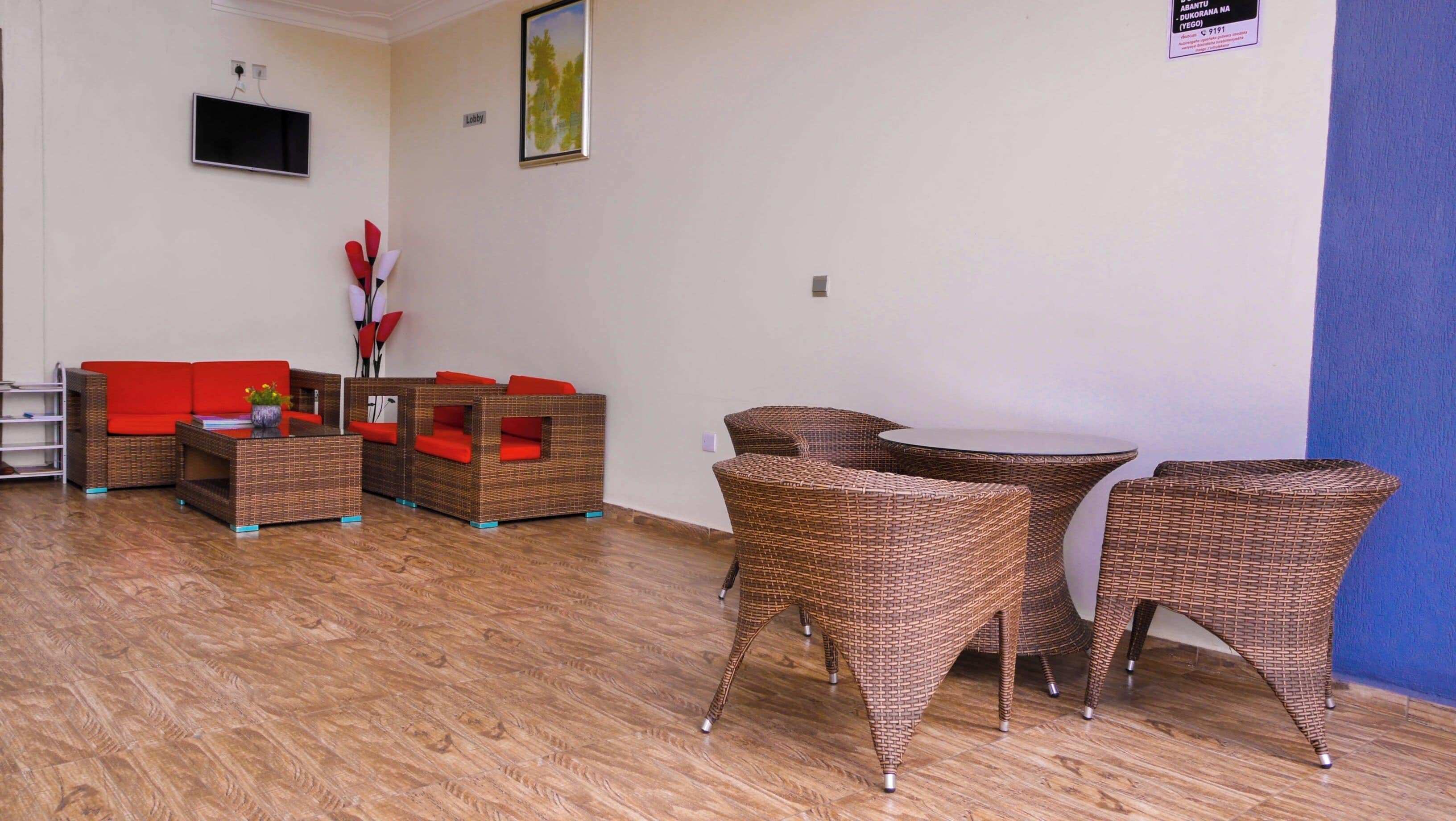 Área de estar no saguão