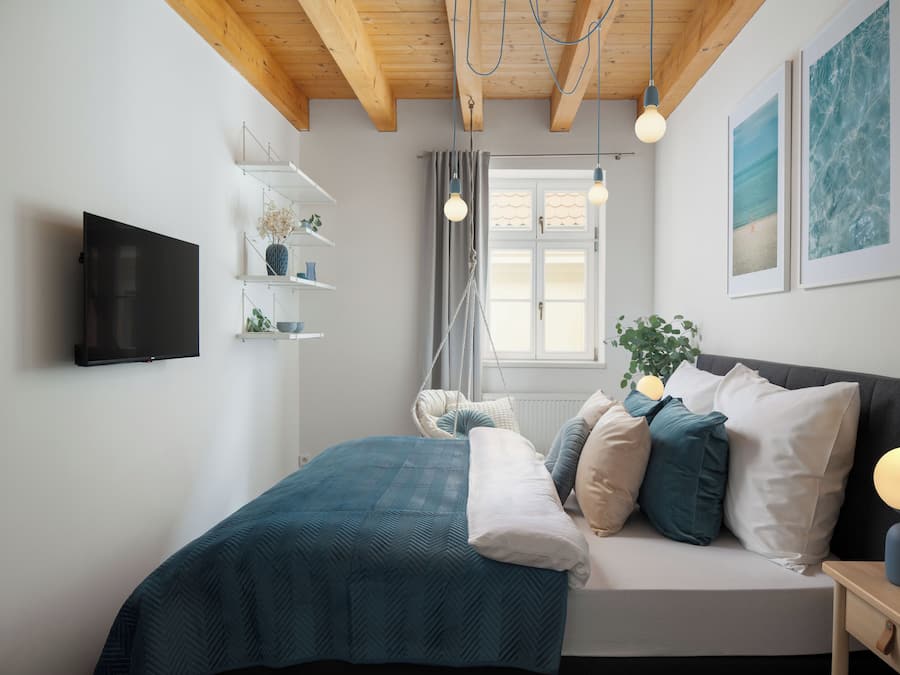 Apartamento Familiar, 2 quartos, Vista para a cidade | 1 quarto, cortinas/cortinados opacos, quartos insonorizados