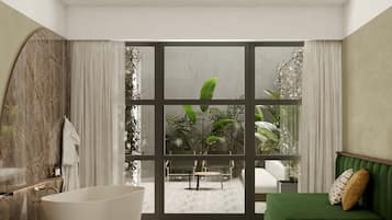 Prestige with Private Garden - Vertical Garden Area | Área de estar | Smart TV 42 polegadas com canais via satélite, TV
