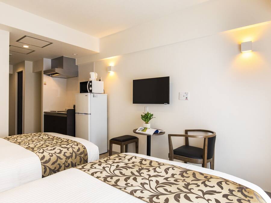 Quarto Twin Básico, no edifício anexo (Nica's Makishi station 1, Twin Room) | Wi-fi grátis