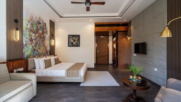 Quarto casal superluxo, 1 cama King, vista para o jardim | Roupas de cama premium, escrivaninha, quartos à prova de som