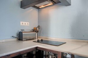 Apartamento Standard, cozinha, vista para a praia | Cozinha privada | Um frigorífico/congelador grande 