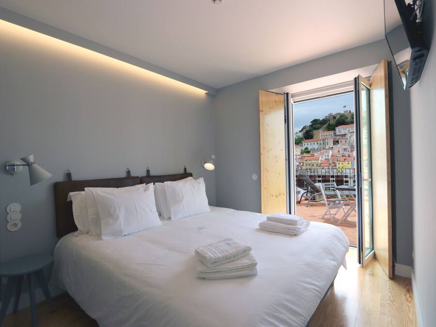 Apartamento Panorâmico, 1 quarto, terraço, Vista para a cidade | Vista do quarto