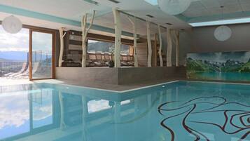 Piscina interior, piscina exterior sazonal