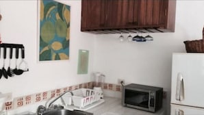 Condo básico, 1 quarto | Cozinha privada | Cafeteira/chaleira, geladeira, micro-ondas, fogão