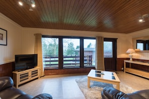 Cabana, 1 cama King | Sala de estar | TV, DVD player