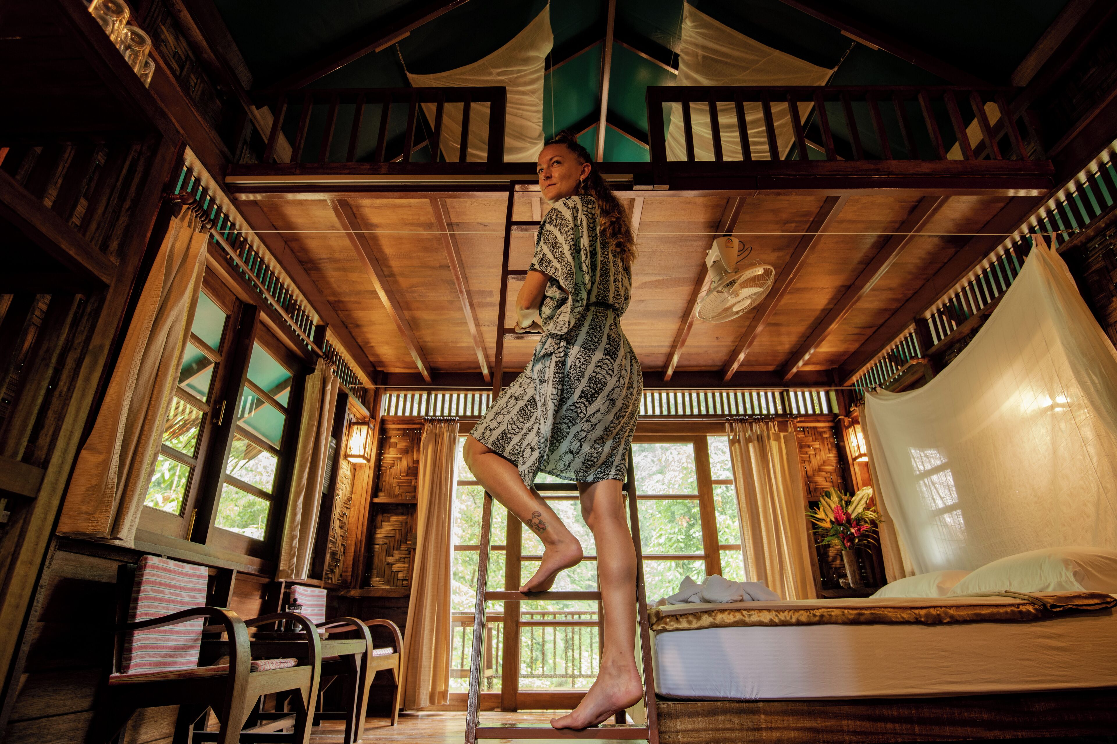 Casa na árvore (Loft) | Cofres nos quartos, roupa de cama