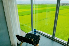 Loft Design, 1 quarto, varanda, mezanino | Vista do quarto