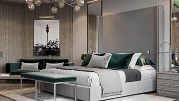 Apartamento Deluxe, Vista para a cidade | 1 quarto, roupa de alta qualidade, camas de colchão pillowtop