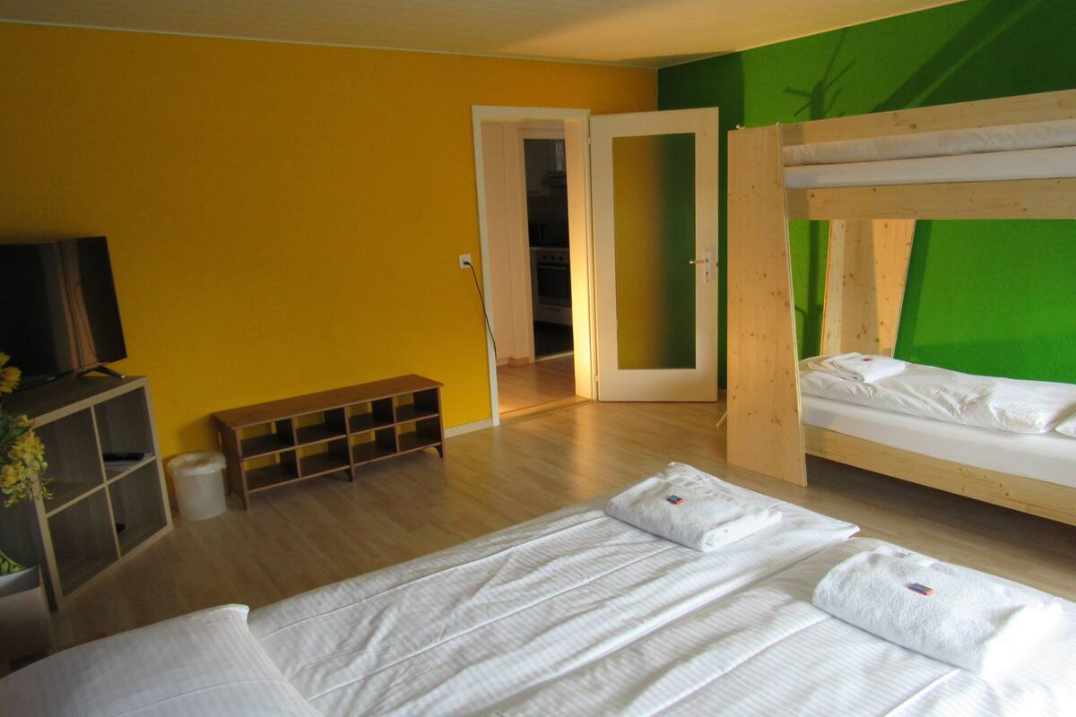 Apartment (44 incl 80 CHF cleaning fee) | Roupa de alta qualidade, edredões de penas, secretária 