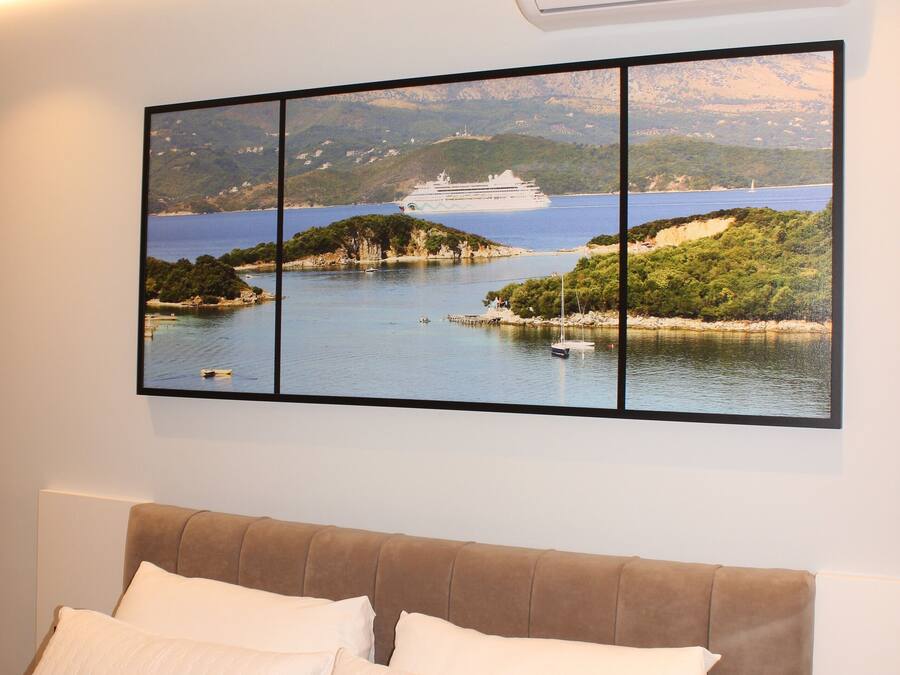 Quarto Duplo Deluxe, vista para o mar | Lençóis de algodão egípcio, roupa de alta qualidade, edredões de penas