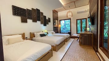 Villa, vista para o jardim | Cortinas/cortinados opacos, Wi-fi grátis