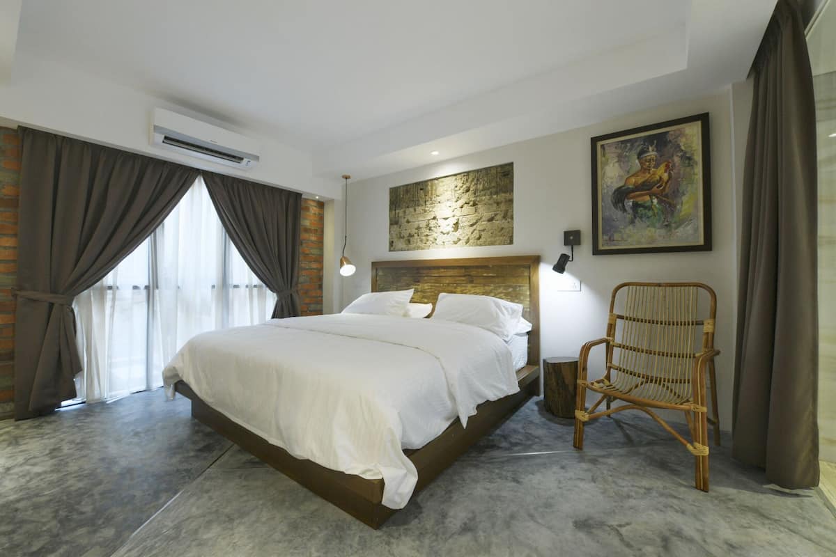 Quarto Duplo Executivo, 1 cama king-size, não fumadores | Lençóis de algodão egípcio, roupa de alta qualidade, minibar grátis