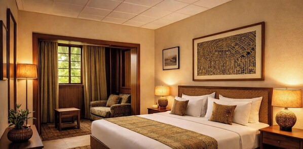 Quarto casal luxo, 1 cama de casal, para não fumantes, suíte | Edredons de pluma, frigobar, cofres nos quartos