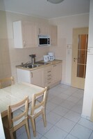 Um frigorífico/congelador grande, uma placa de cozinha 