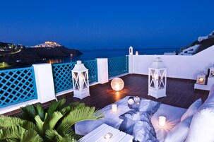 Suíte estúdio luxo, vista para o mar | Vista do quarto