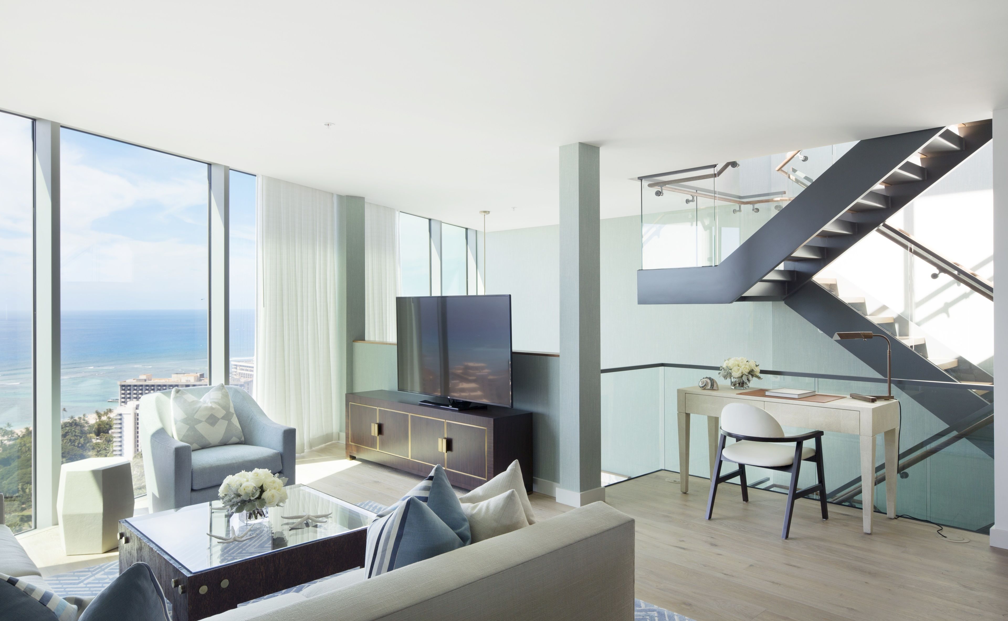 Penthouse, 3 quartos, vista para o oceano | Sala | Smart TV, Netflix 
