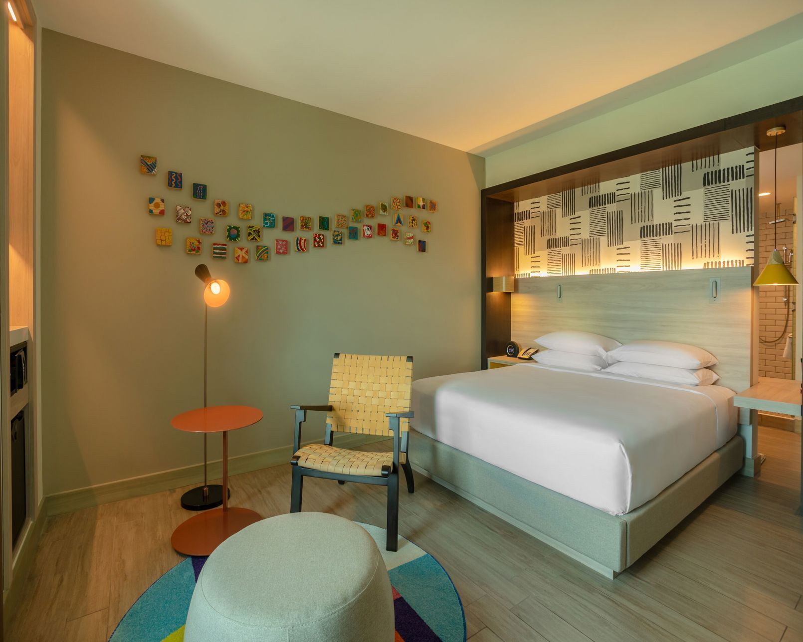 Lençóis de algodão egípcio, roupa de alta qualidade, minibar 