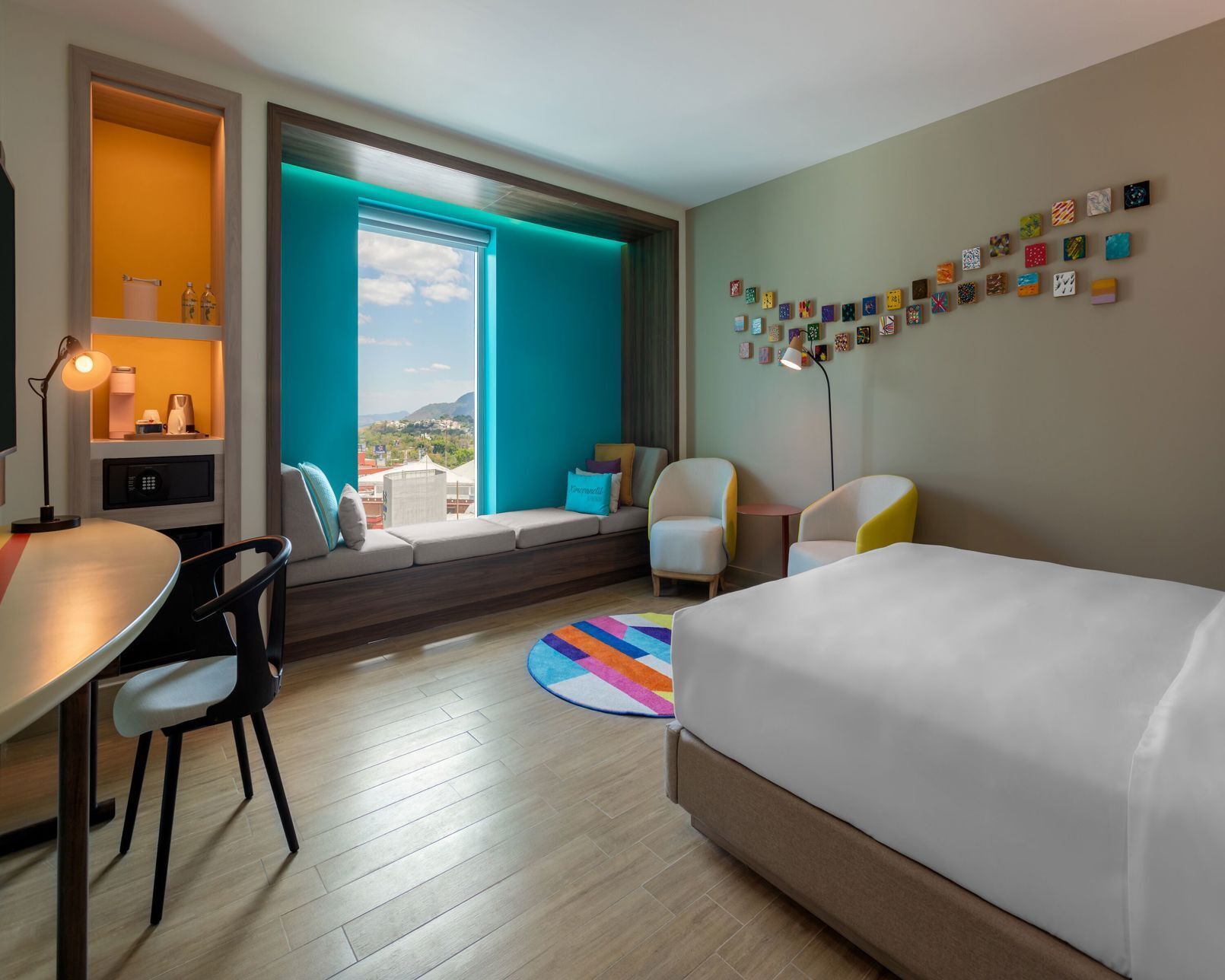 Lençóis de algodão egípcio, roupa de alta qualidade, minibar 