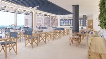 2 restaurantes, café da manhã, local e internacional