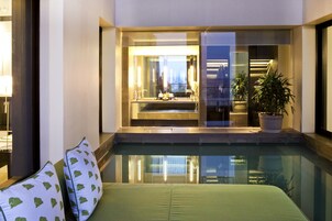 Quarto, 1 quarto, piscina particular (Lodhi) | Roupas de cama de algodão egípcio, roupas de cama premium