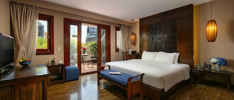 1 quarto, roupa de alta qualidade, camas de colchão pillowtop, minibar