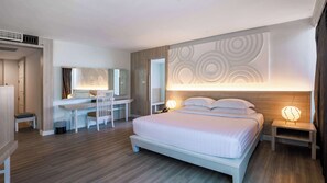 Roupas de cama premium, camas Select Comfort, frigobar