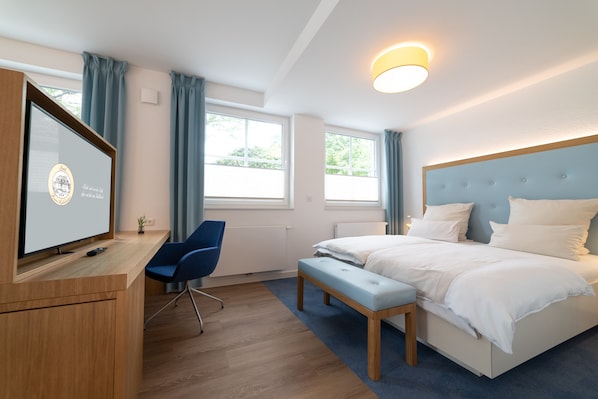Apartamento | 1 quarto, roupas de cama premium, frigobar, cofres nos quartos