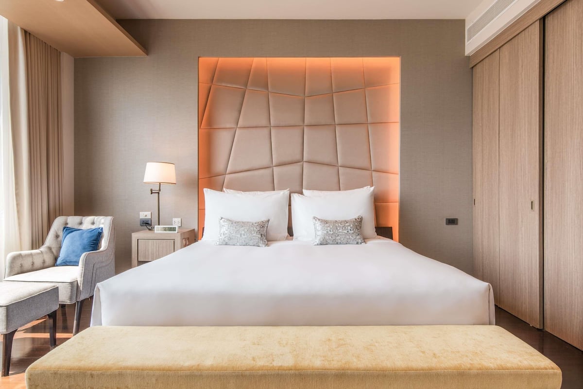 Suite Deluxe, 1 cama king-size | 1 quarto, roupa de alta qualidade, camas de colchão Select Comfort