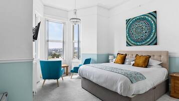 Quarto Duplo Superior, vista para o mar | Roupa hipoalergénica, com mobília individualizada, secretária