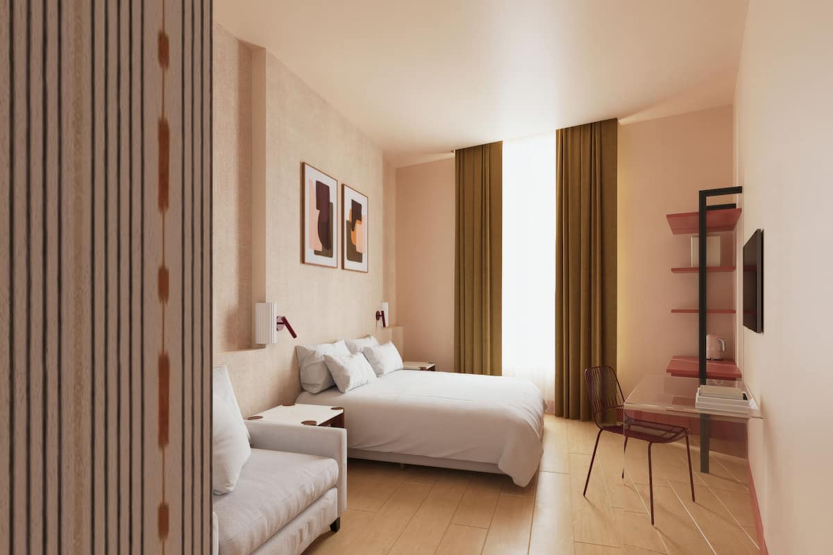 Quarto casal superior | Wi-Fi de cortesia, roupa de cama